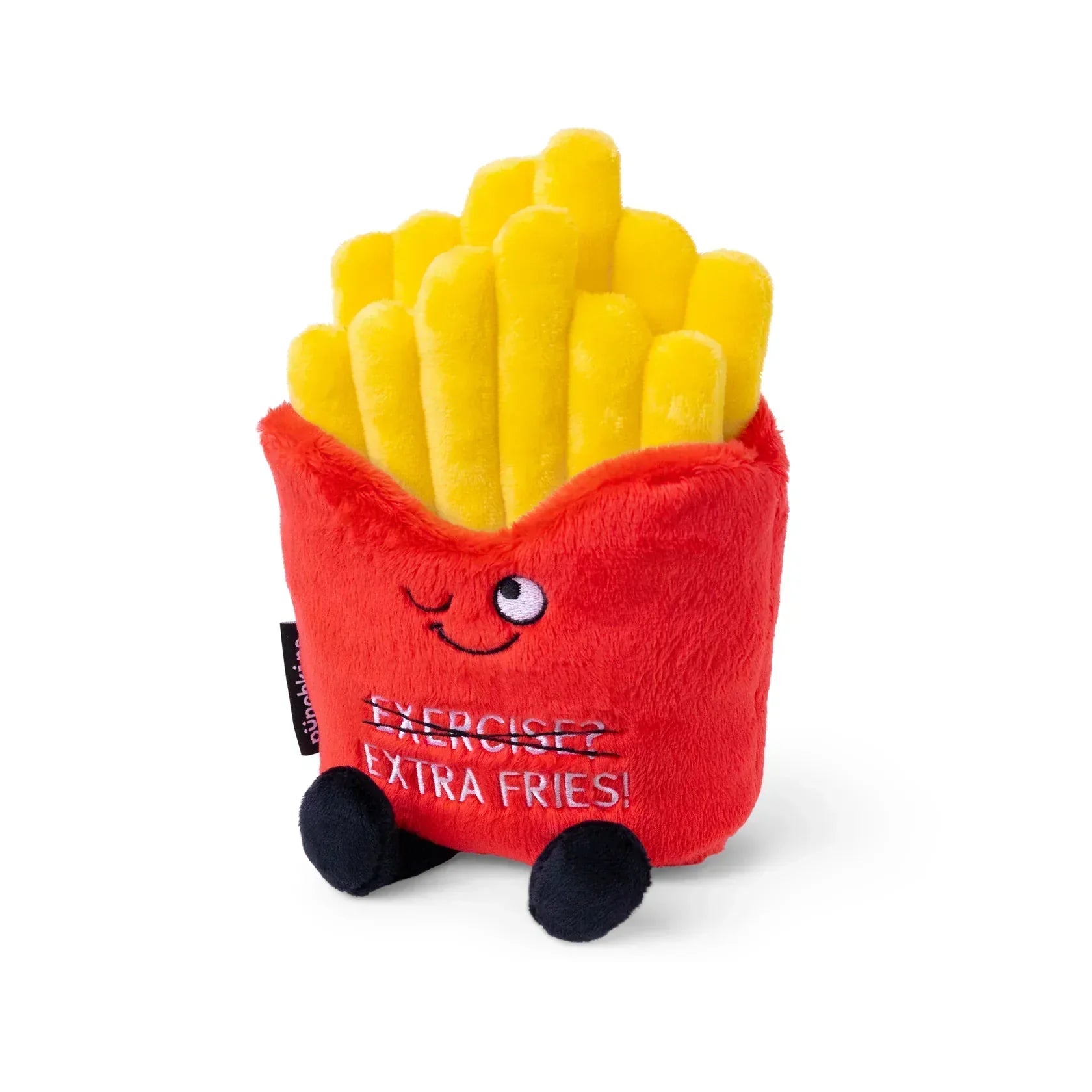 "Exercise Extra Fries" Plush French Fries - ultra-soft, free-standing ...